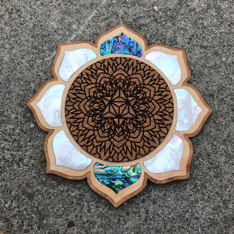 Protection Mandala Rig/crystal Mat With Abalone and Pearl - Etsy
