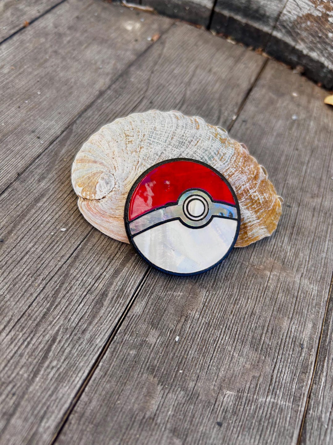 Pokeball Mother of Pearl Inlay Pin - Etsy