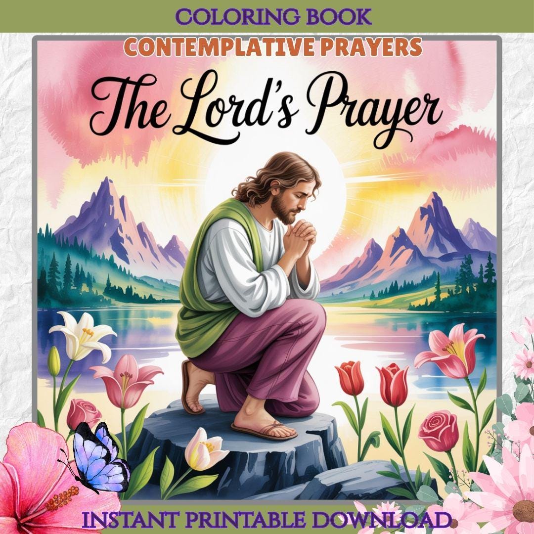 Contemplative Prayers Coloring Book, Beautiful Collection of 30 Prayer ...