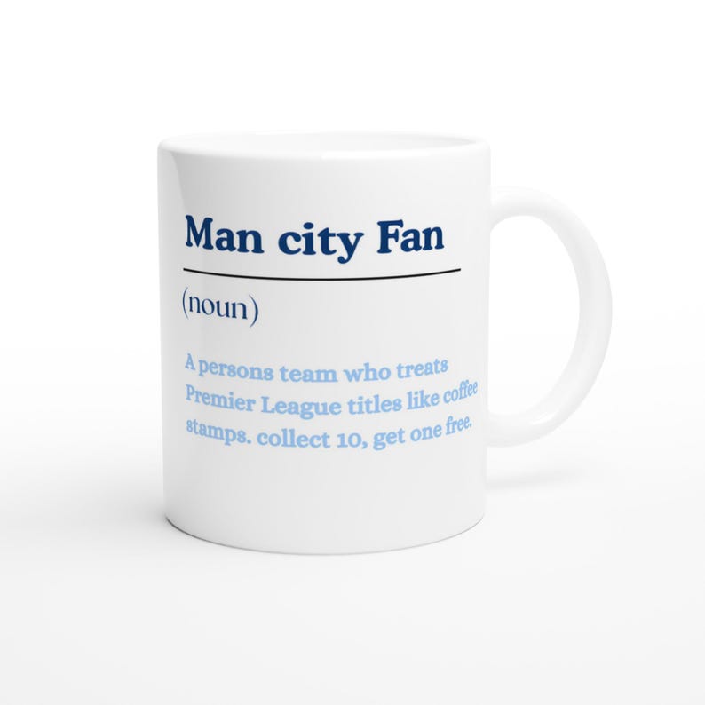 Funny Man City Fan Definition Manchester City Mug Gift Aguero Joke ...