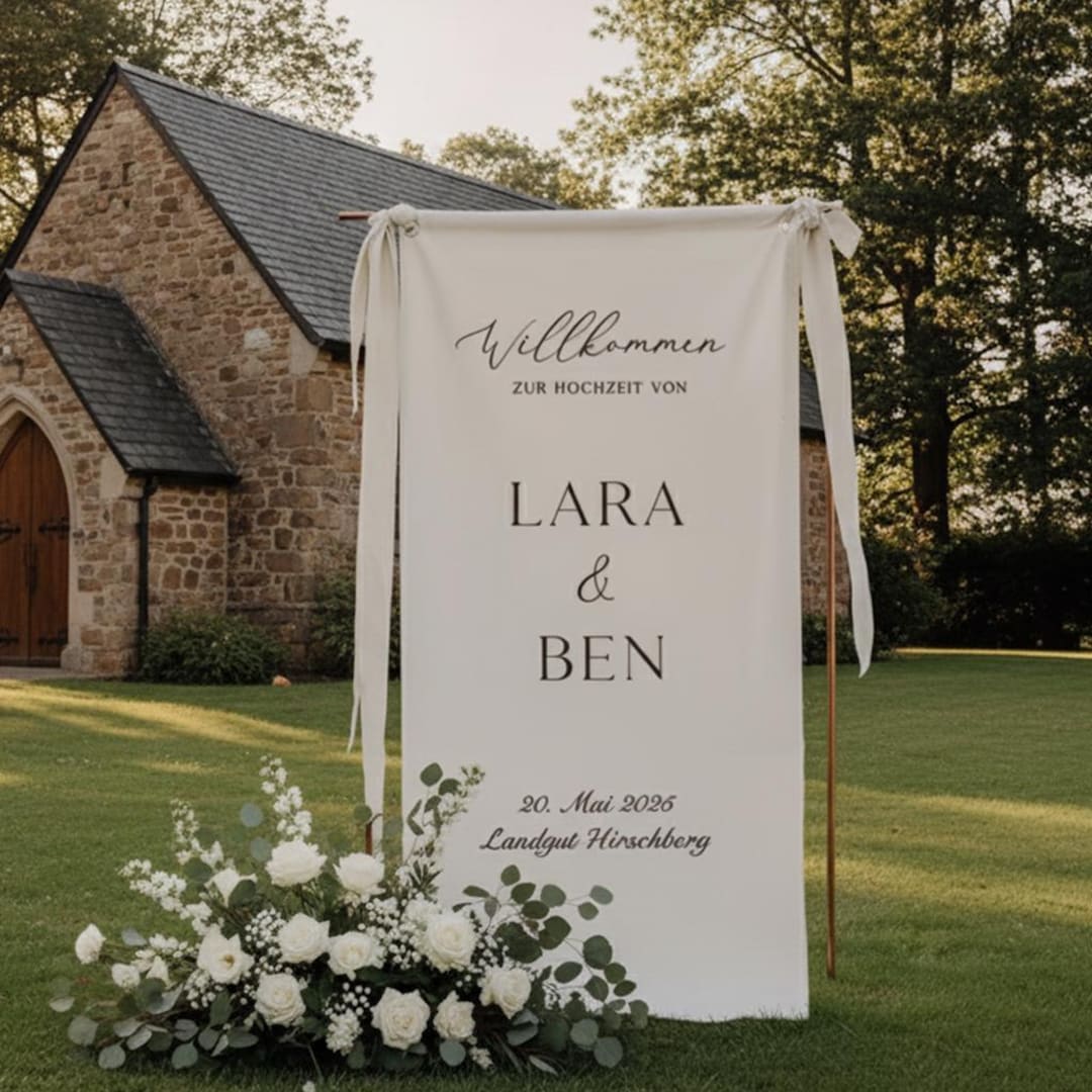Custom Linen Wedding Sign, Fabric Wedding Sign, Custom Welcome Sign ...