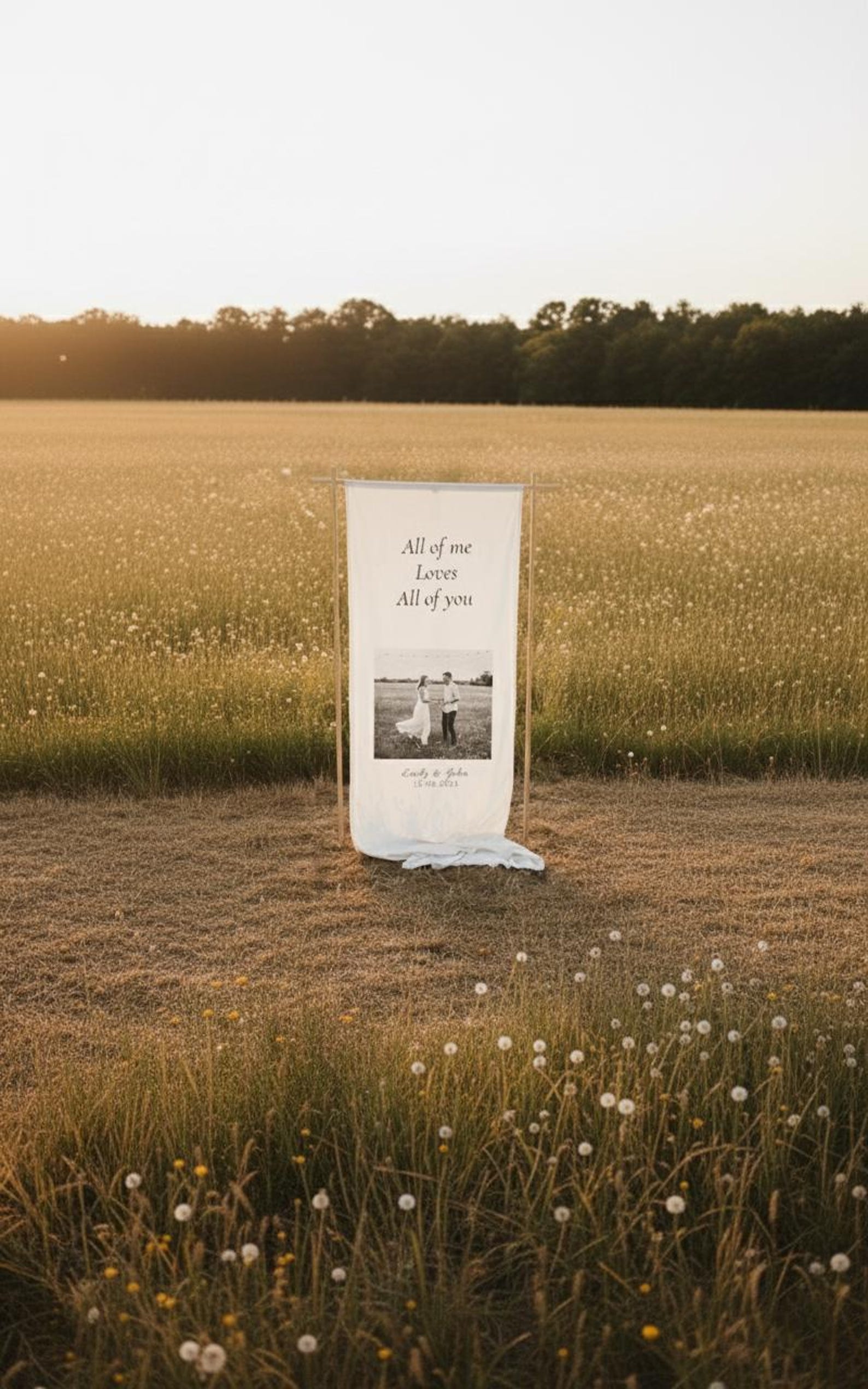 Custom Photo Wedding Banner With Names and Date, Fabric Quote Sign for ...