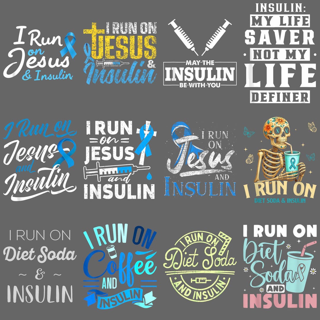 I Run on Diet Soda and Insulin PNG – Funny Diabetes Humor Clipart, T1D ...