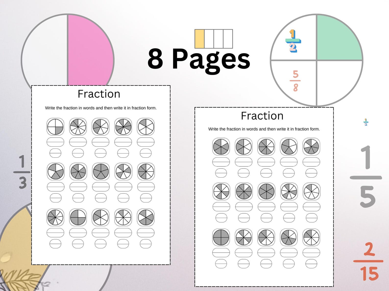 Fractions to Decimals Worksheets Bundle | Fraction Conversion Practice ...
