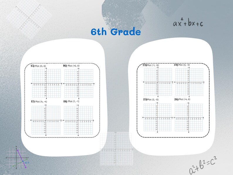 6th Grade Coordinate Plane Worksheets | Ordered Pairs, Plotting Points ...