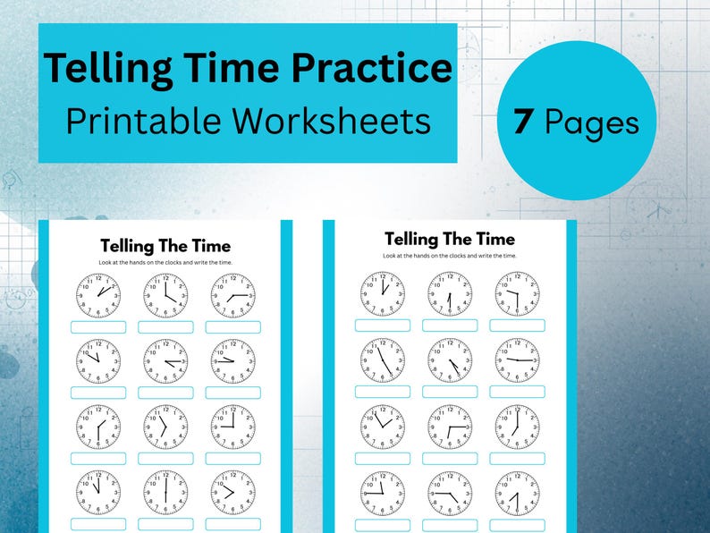 Telling Time Worksheet | Analog Clock Practice | Printable Math for ...