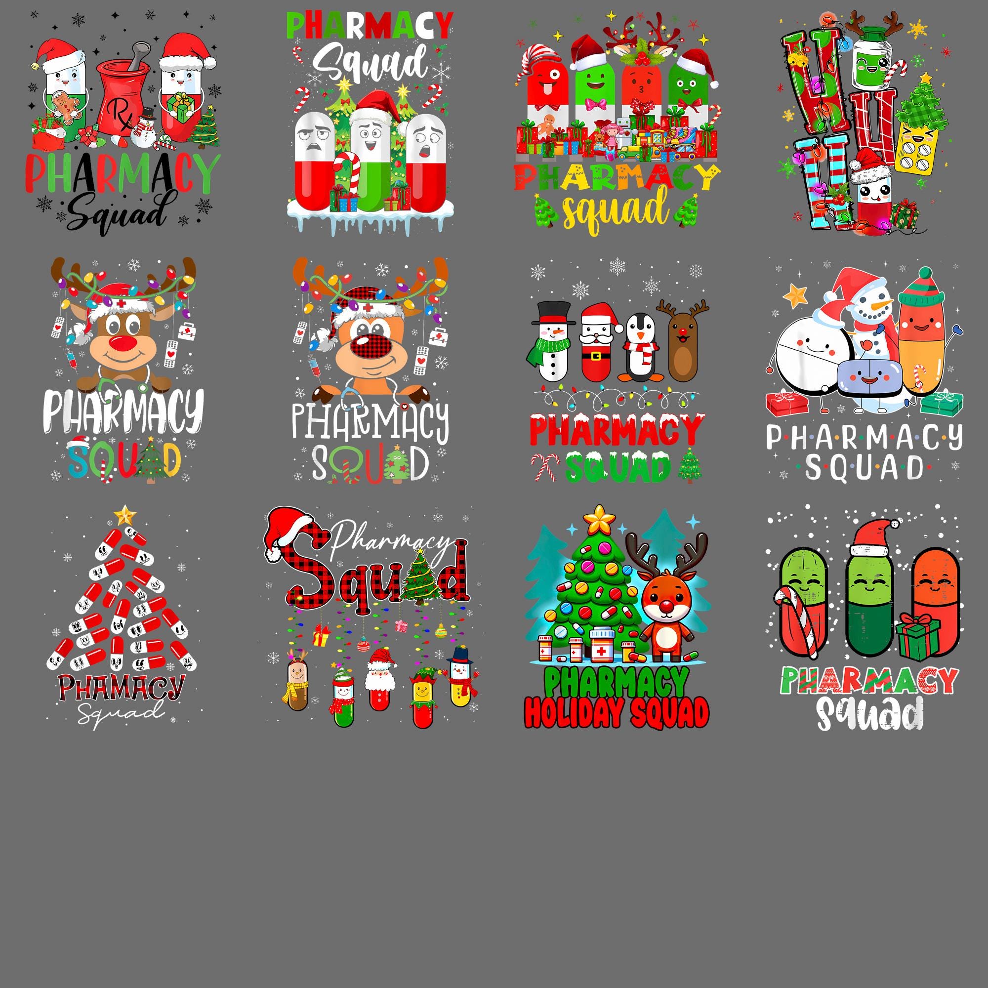 Pharmacy Squad Christmas PNG, Holiday Pills Women Clipart, Festive ...