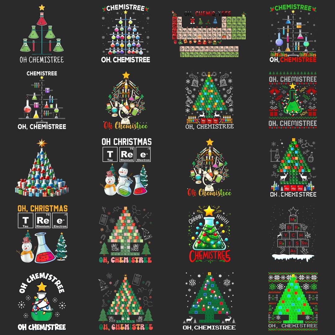 Oh Chemistree Christmas PNG - Funny Science Quote Clipart, Chemistry ...