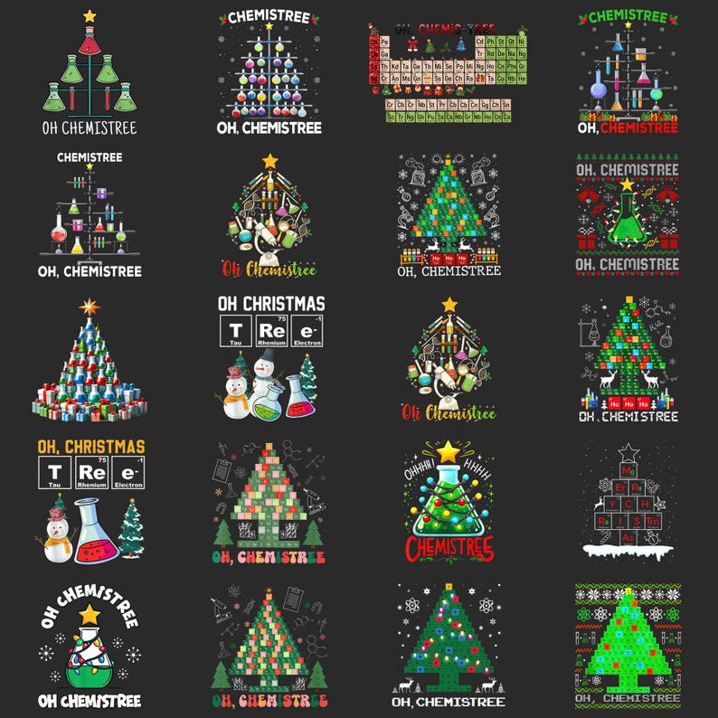 Oh Chemistree Christmas PNG - Funny Science Quote Clipart, Chemistry ...