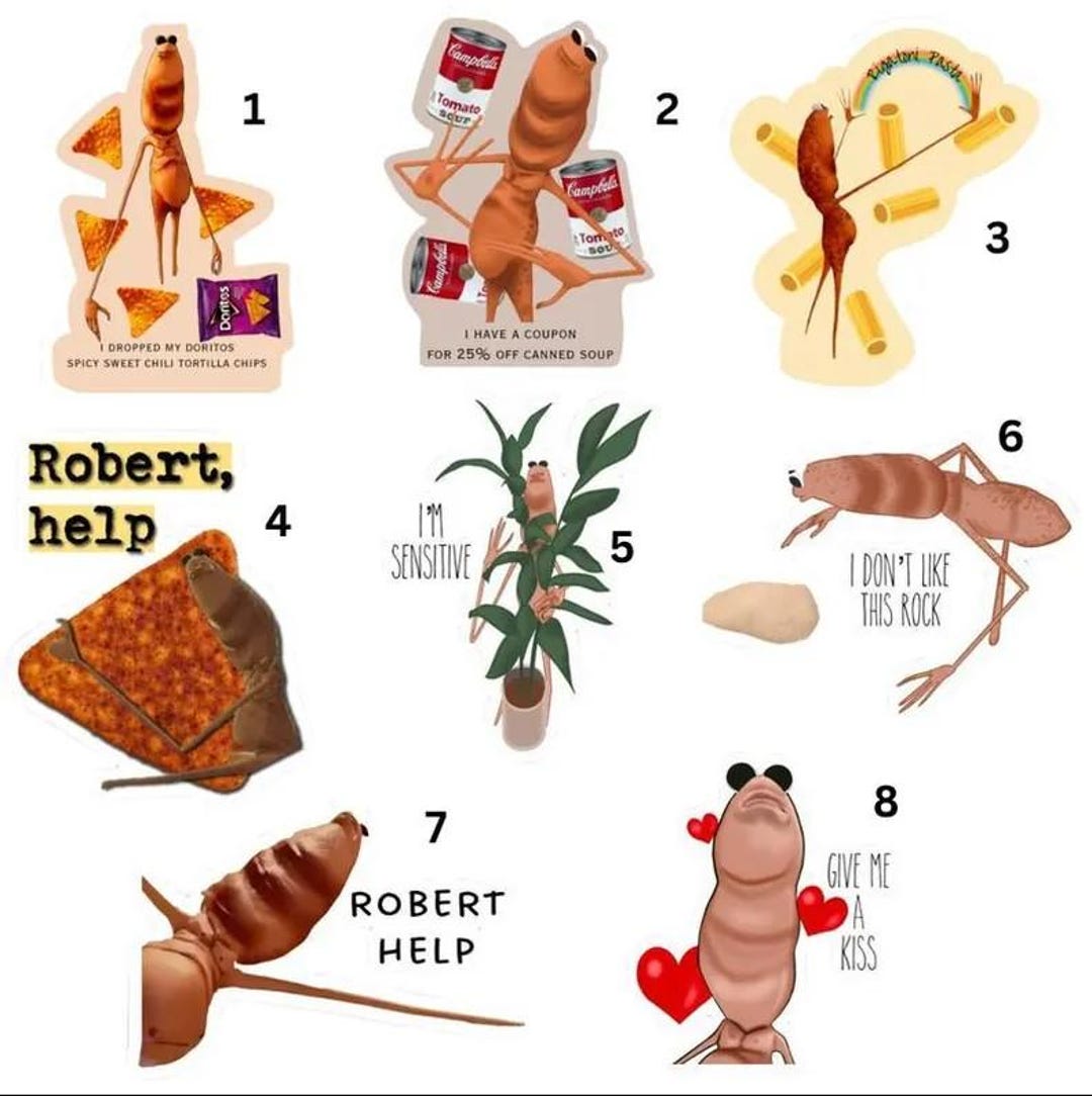 Marcus and Robert Worm Meme Sticker, Funny Tiktok Viral Decal - Etsy