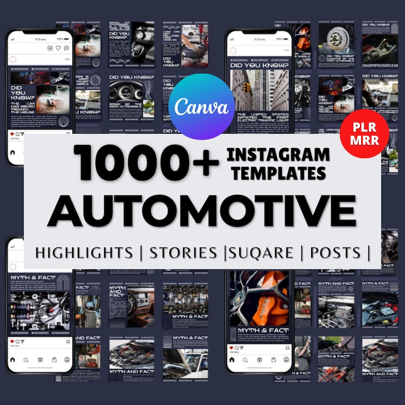Automotive Instagram Templates Car Dealer Social Media Kit Canva ...