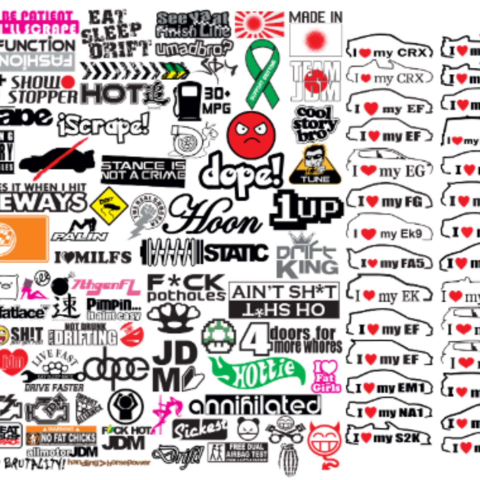 500+ JDM Stickers Bundle Car Decals Vector Files PNG, EPS - Etsy