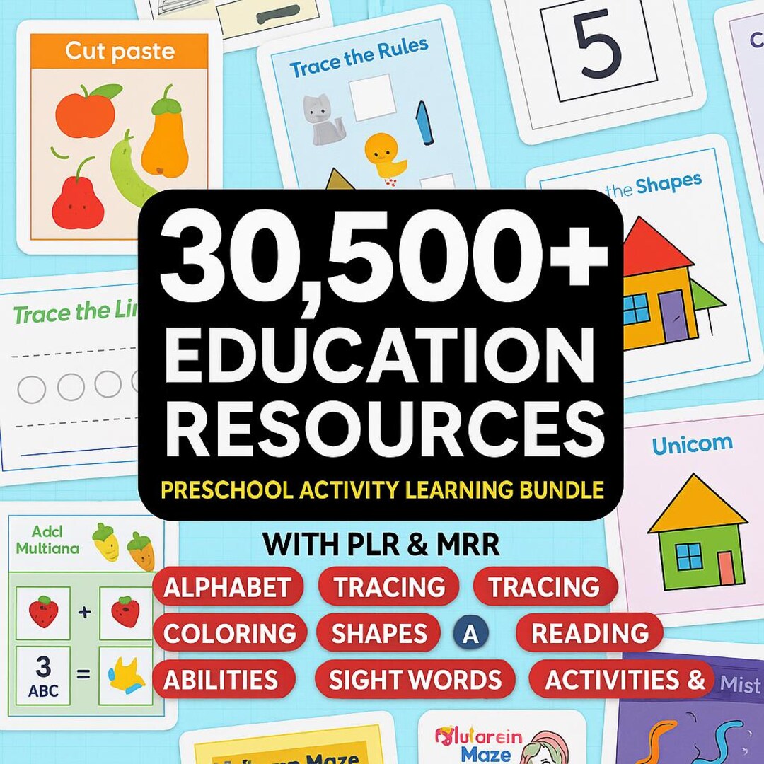 30,500+ Kids Learning Activities Bundle: PLR/MRR Educational Resources ...
