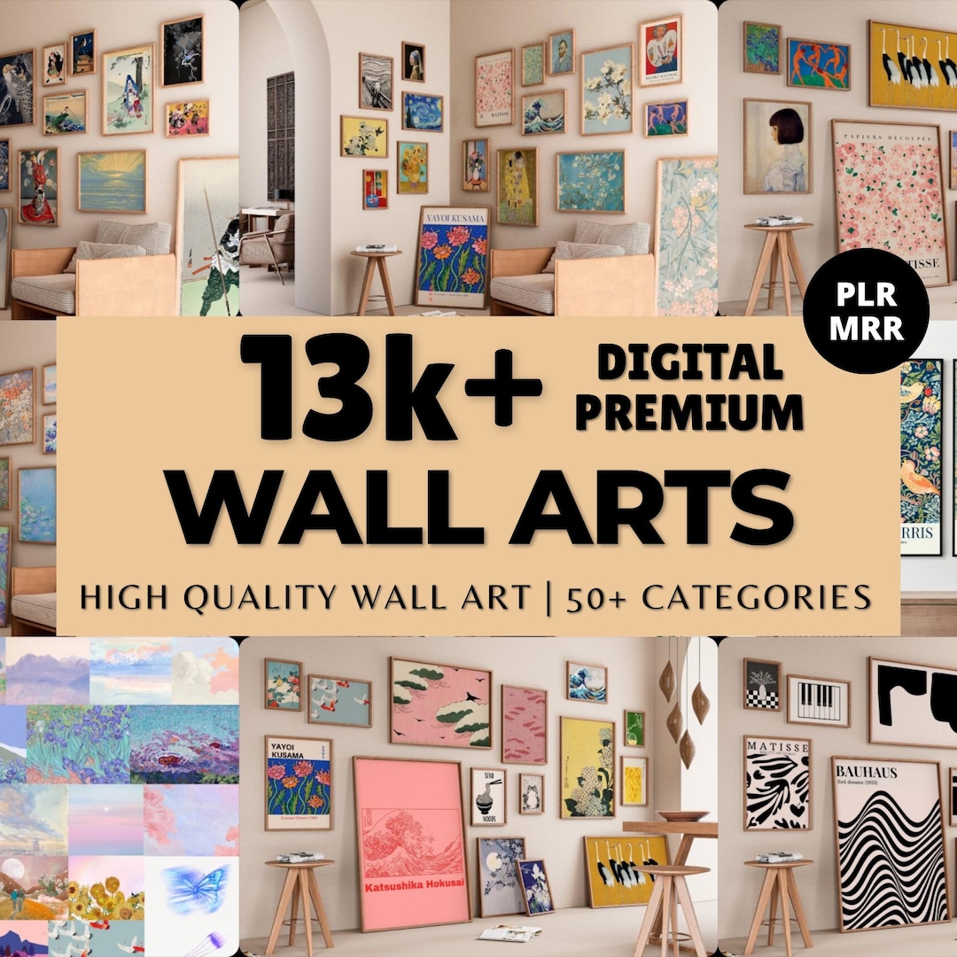 13K+ Digital Wall Art Prints Bundle Vintage, Modern, Abstract PLR MRR ...