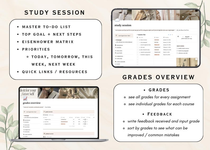 Law Student Notion Template & IRAC Planner Bundle | Printable Law ...