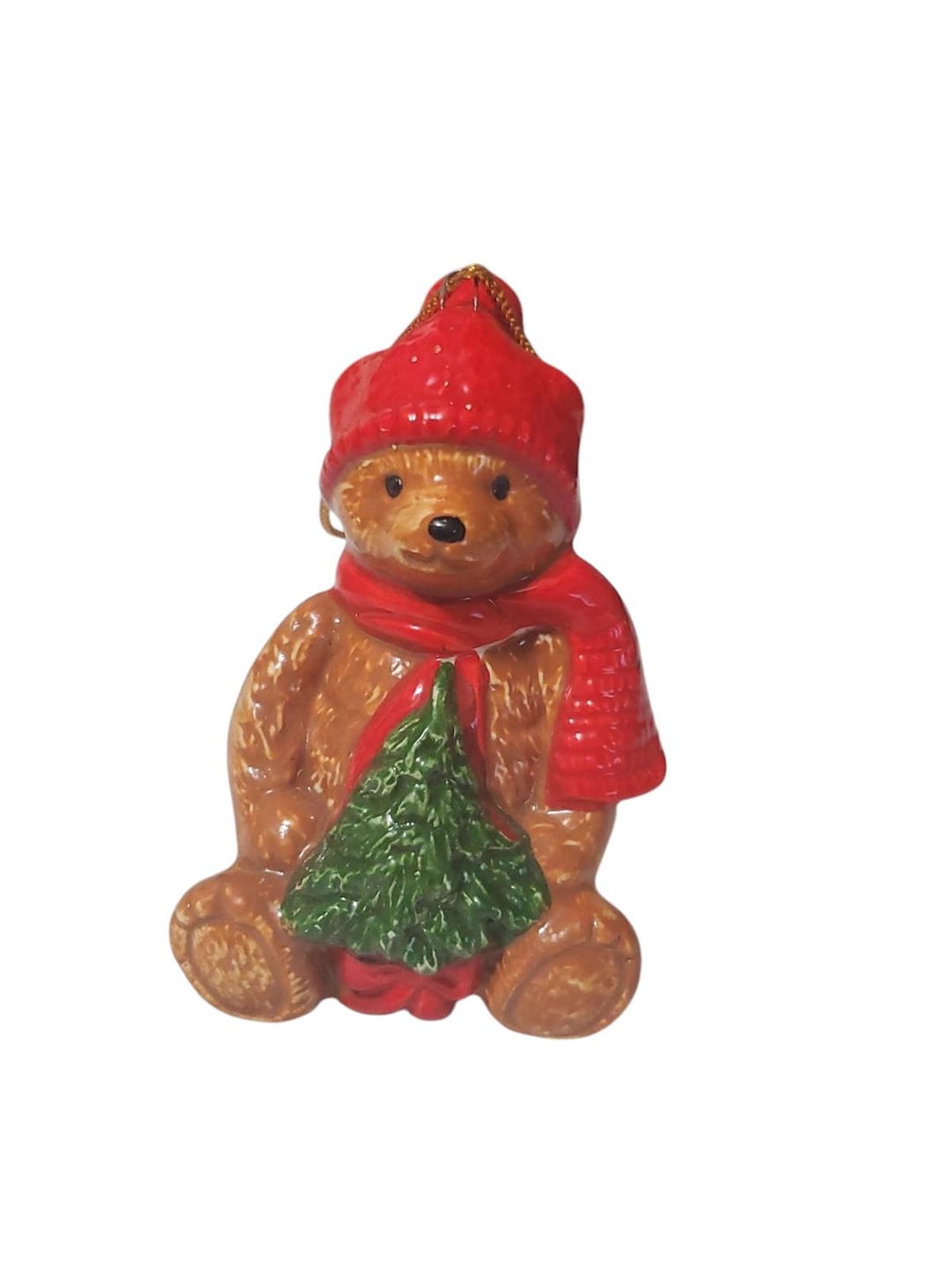 1984 Gordon Fraser Brown Holding Teddy Bear Christmas Tree Christmas ...