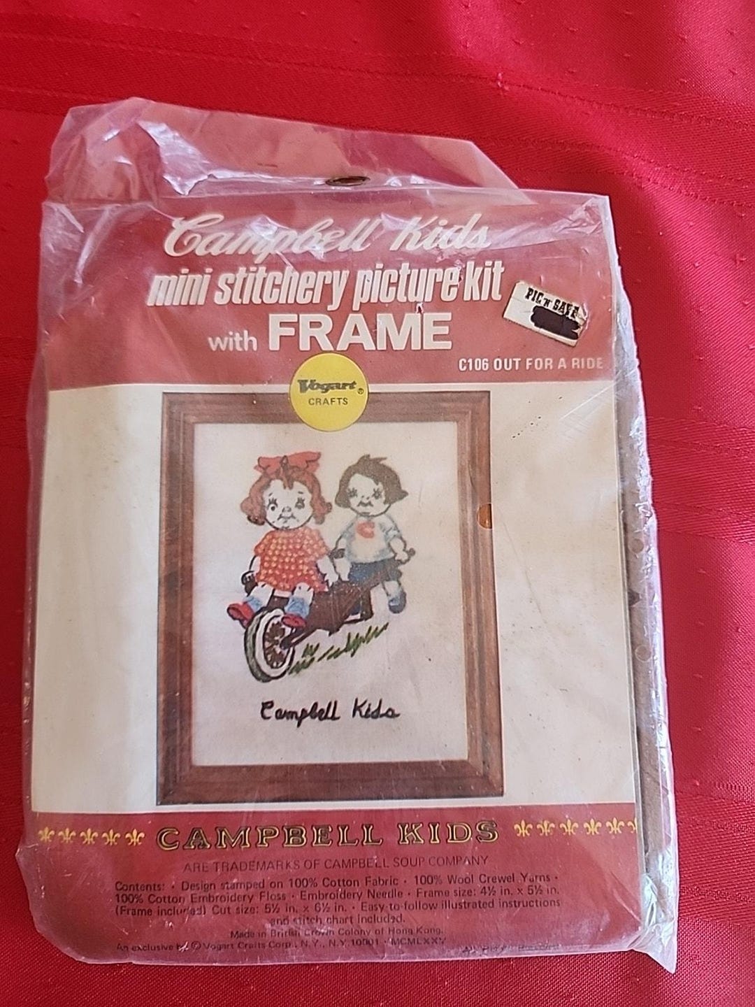 Campbell Kids C-106 Mini Cross Stitch Picture Kit W/frame Out for A ...