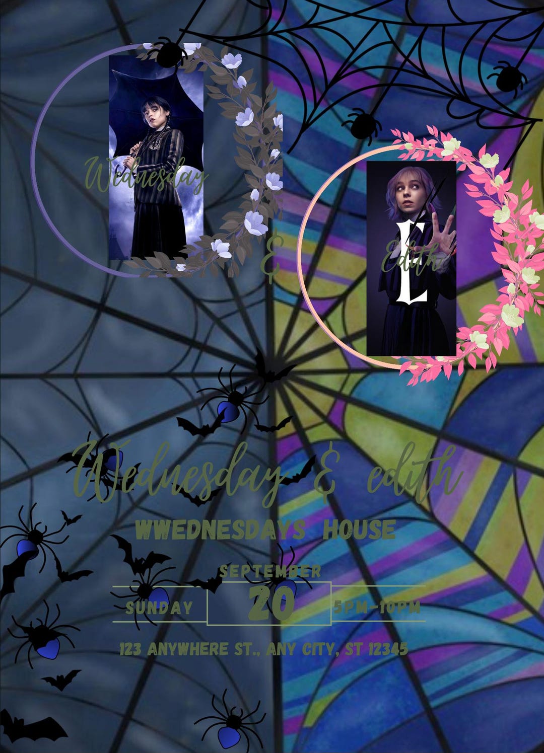 Editable Wednesday Birthday Invitation Template, Printable Wednesday ...