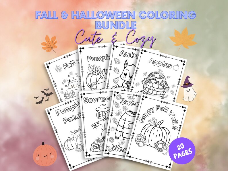 Printable Fall Coloring Book | Halloween & Cozy Autumn Coloring Pages ...
