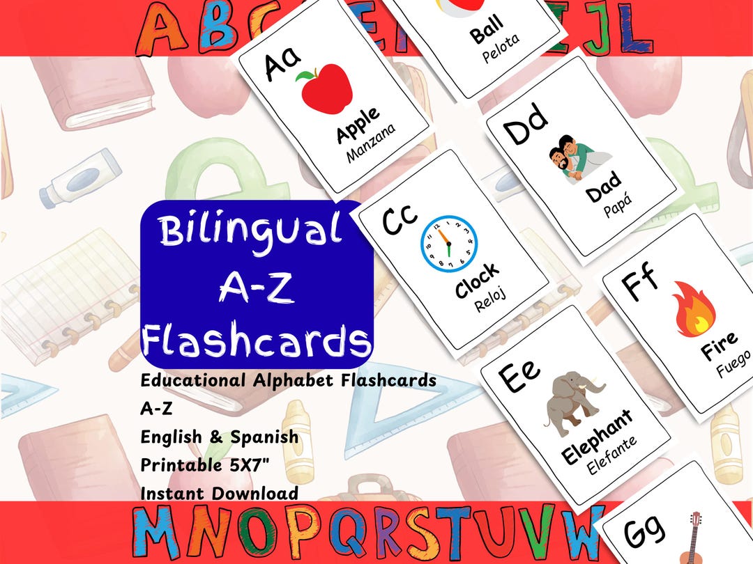 Bilingual Alphabet Flashcards | English & Spanish | Printable ABC ...