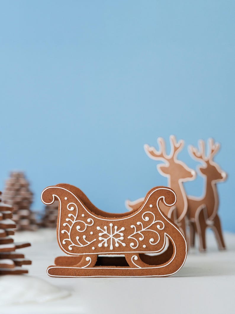 Gingerbread Santa Sleigh Template – PDF Printable Baking Pattern - Etsy