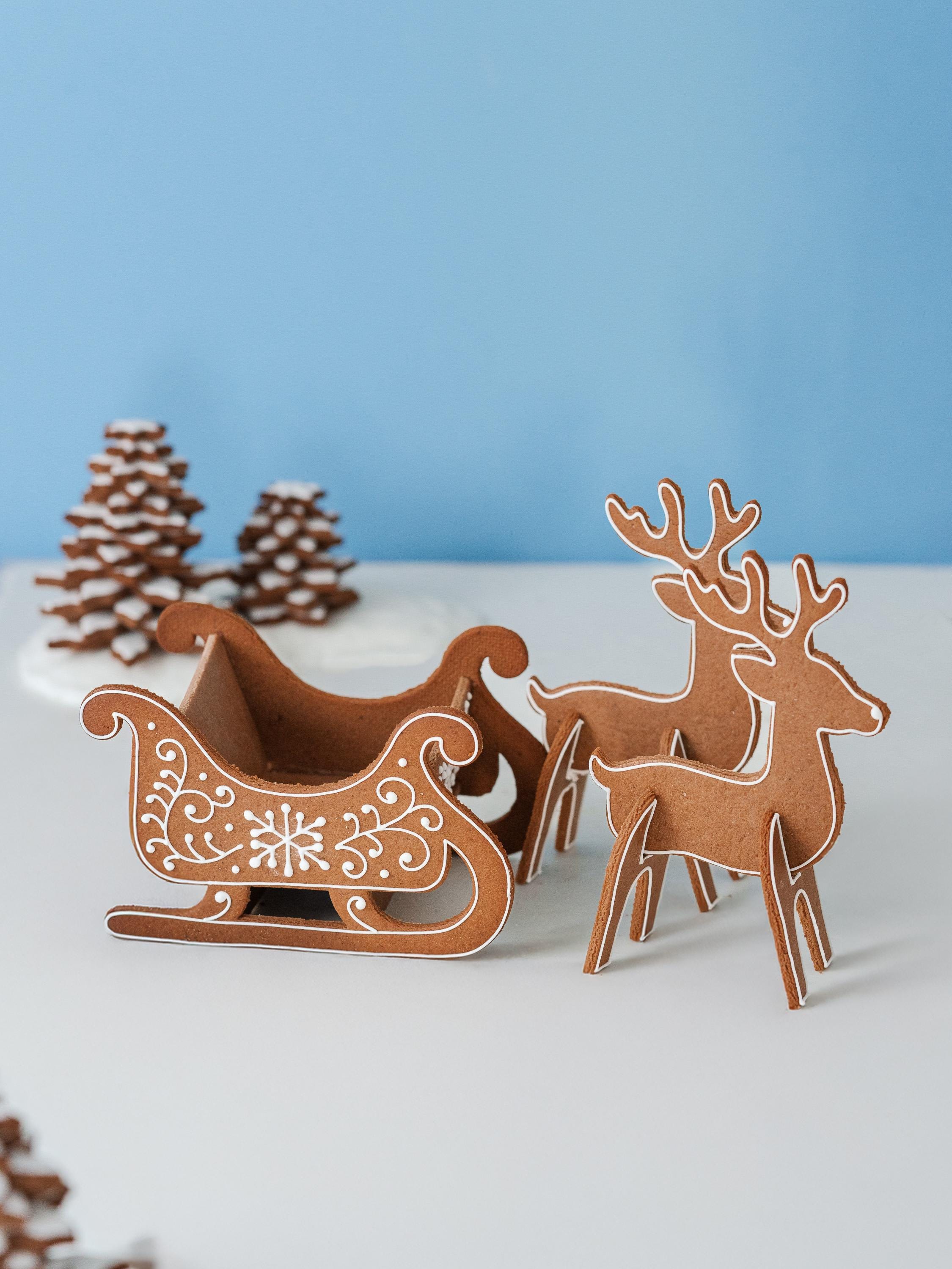 Gingerbread Santa Sleigh Template – PDF Printable Baking Pattern - Etsy