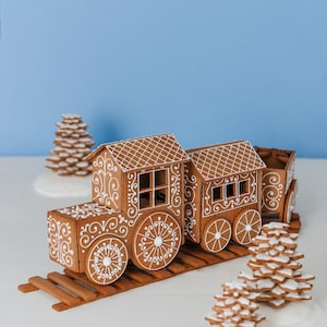 Gingerbread Train Template With Tracks – PDF Printable Baking Pattern - Etsy