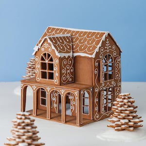 Large Gingerbread House Template – PDF Printable Stencil Baking Pattern ...