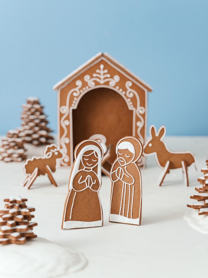 Gingerbread Nativity Scene Template – PDF Printable Baking Pattern - Etsy