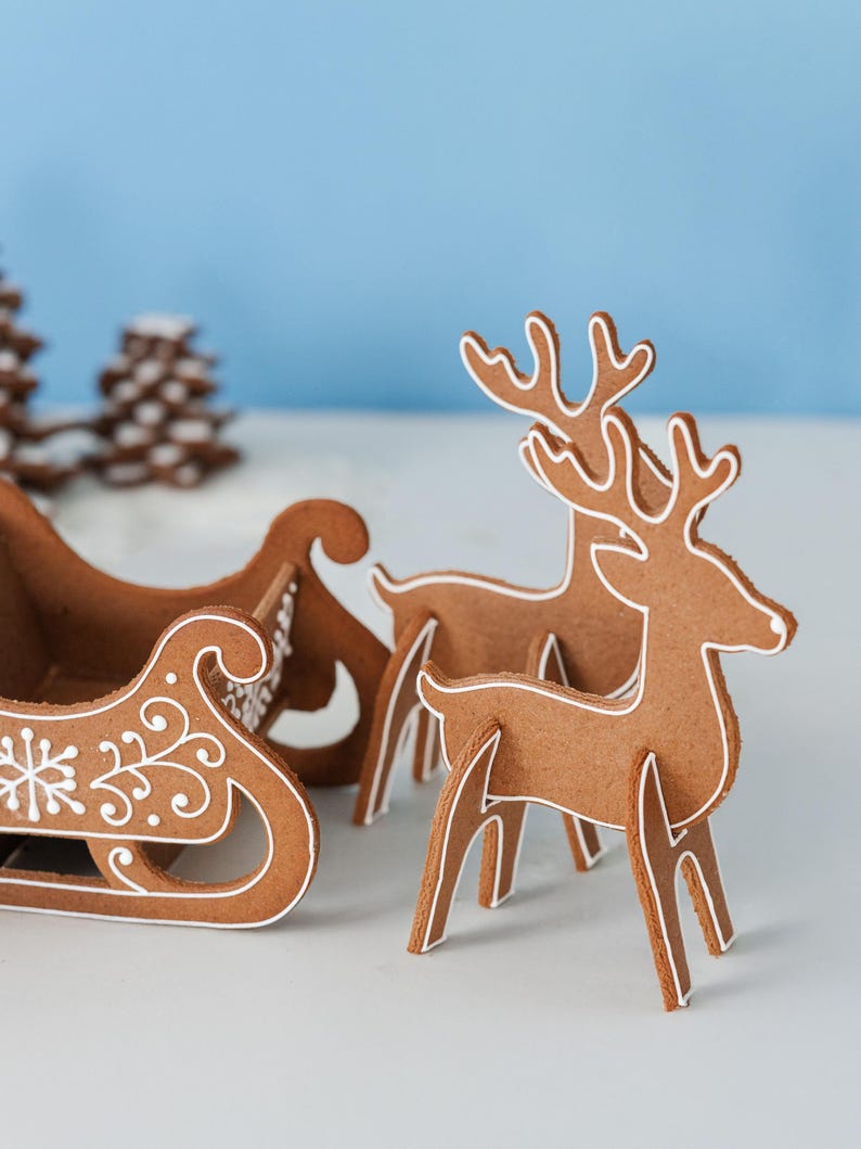 Gingerbread Santa Sleigh Template – PDF Printable Baking Pattern - Etsy