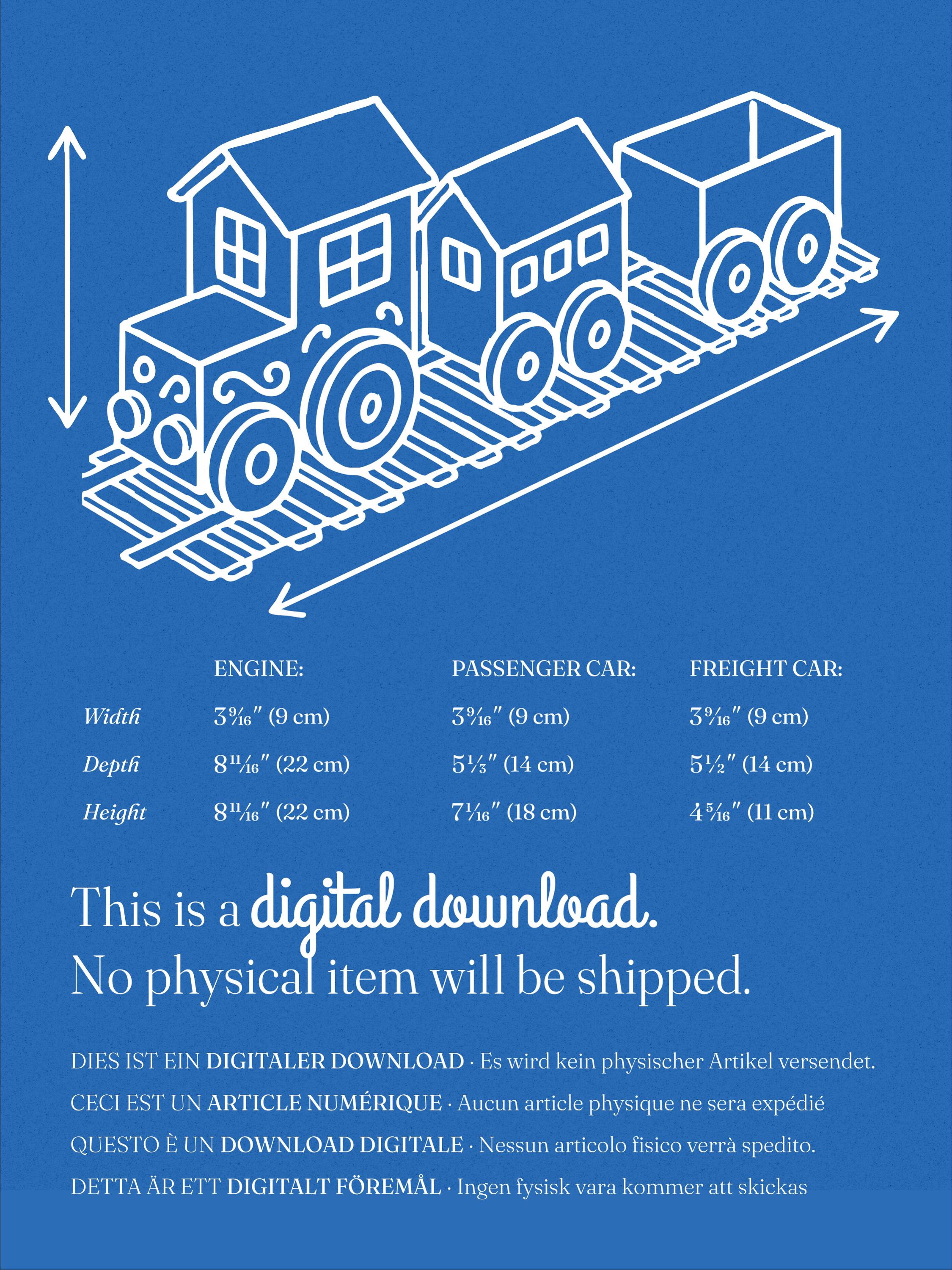 Gingerbread Train Template With Tracks – PDF Printable Baking Pattern ...
