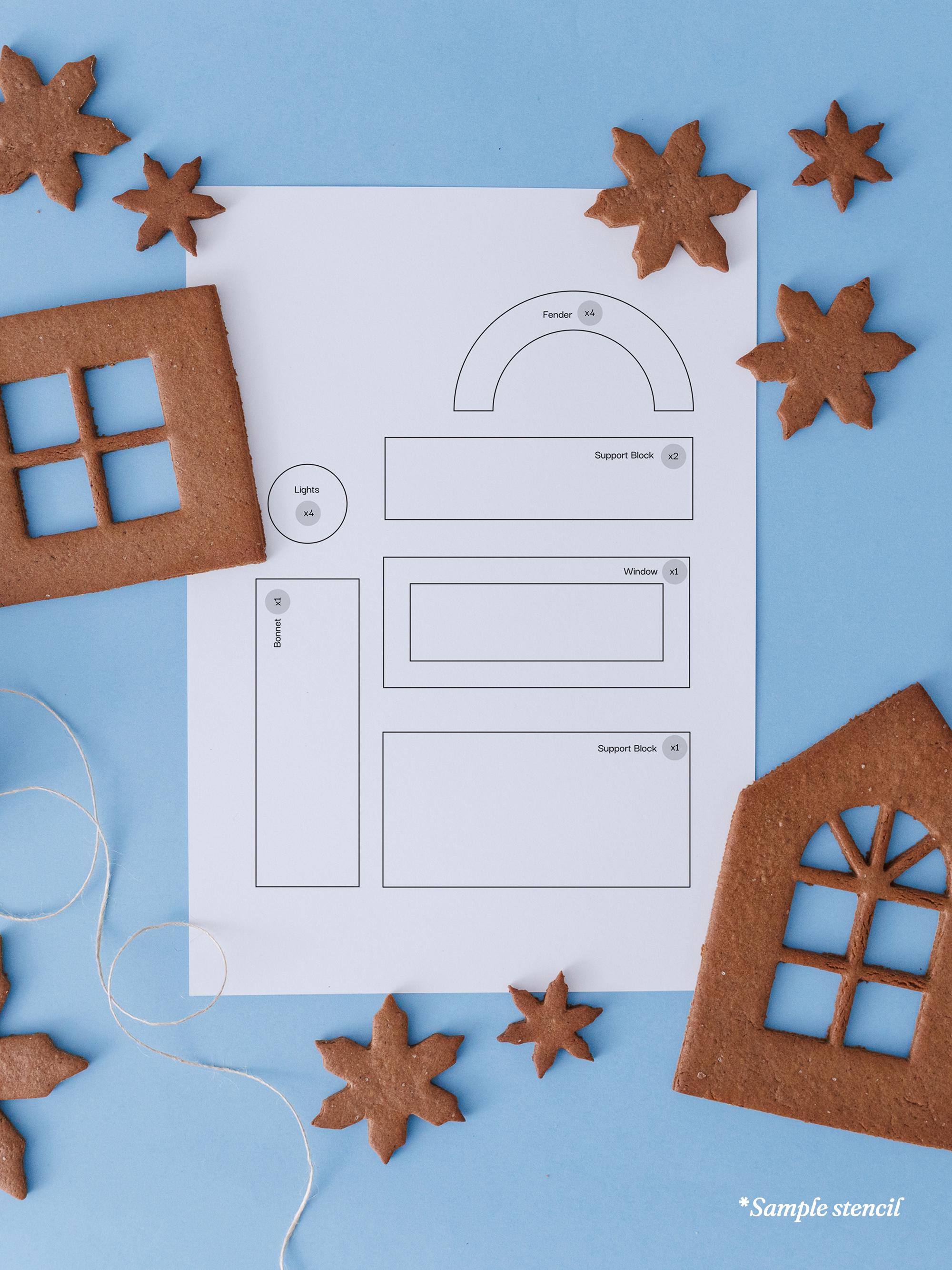 Gingerbread Train Template With Tracks – PDF Printable Baking Pattern ...