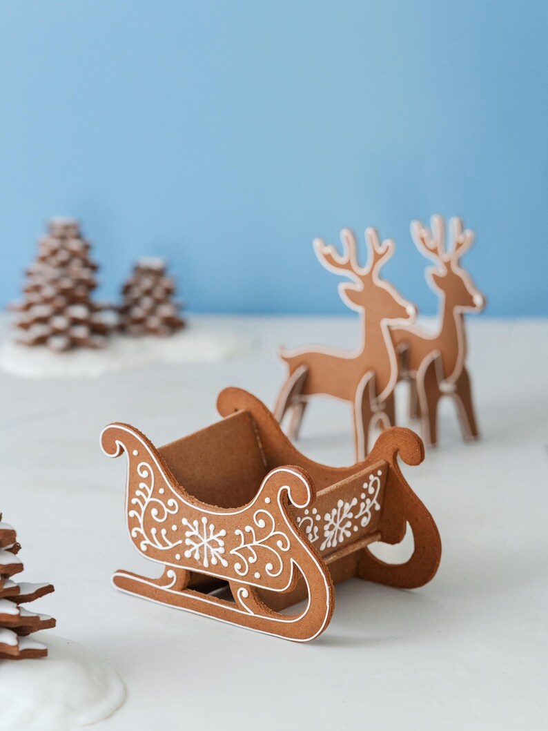 Gingerbread Santa Sleigh Template – PDF Printable Baking Pattern - Etsy
