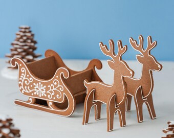 Gingerbread Santa Sleigh Template – PDF Printable Baking Pattern - Etsy