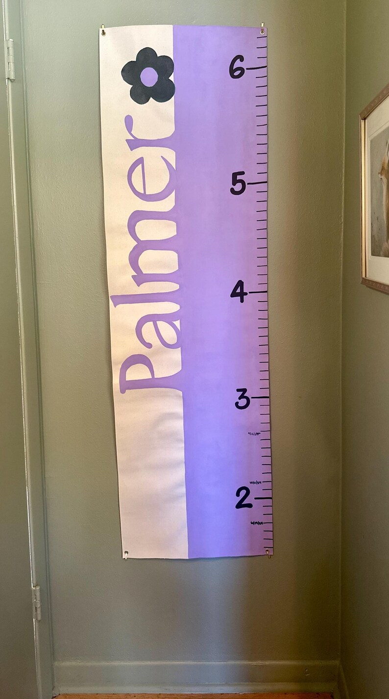 Hand-painted Canvas Growth Chart: Family Height Tracker, Wall Decor - Etsy