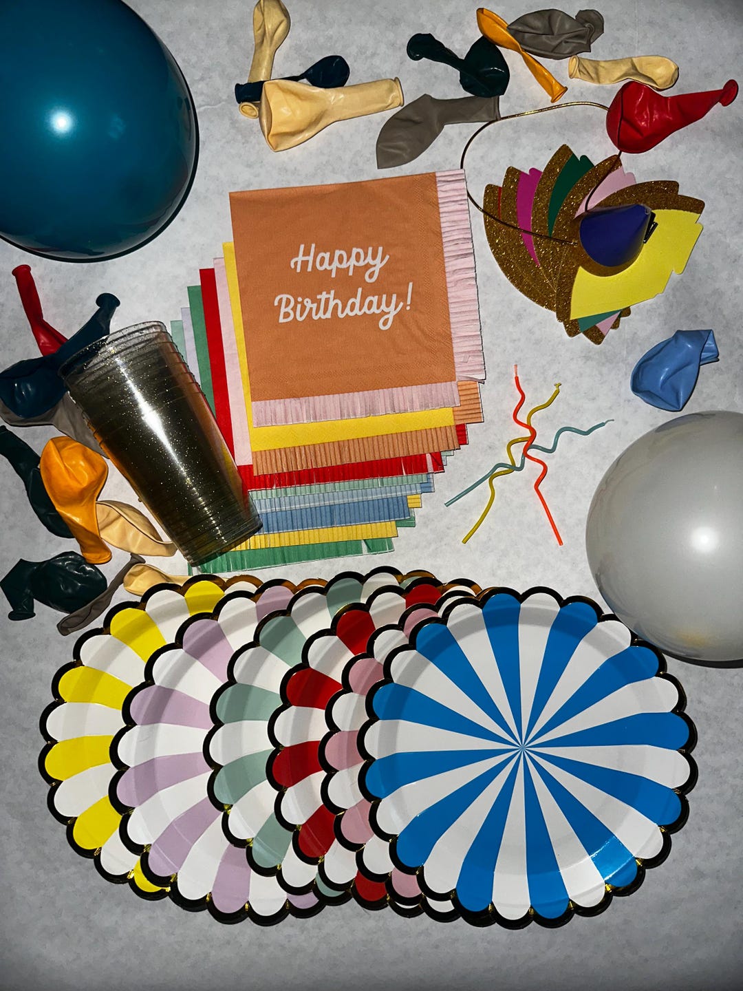 Curated Birthday Party Tableware Set: Festive Decor for 8 - Etsy