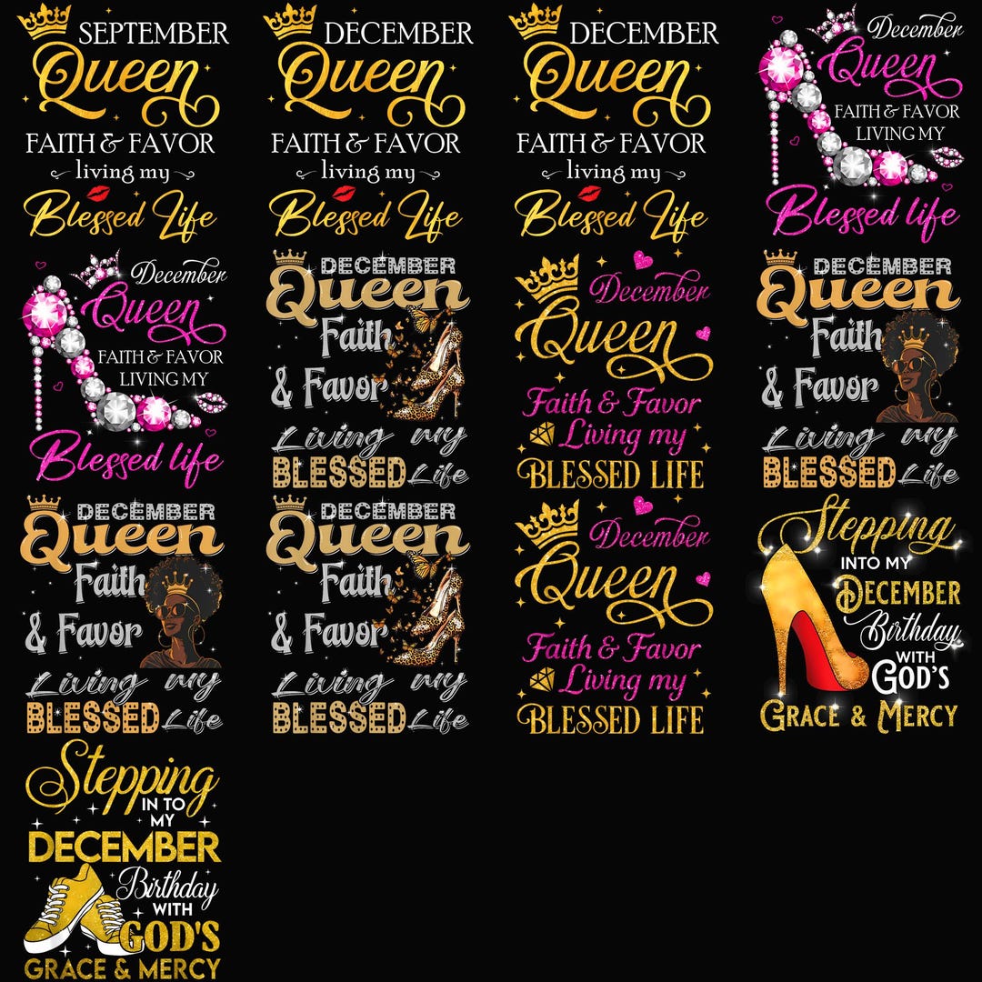 December Queen Crown PNG - Funny Blessed Birthday Sublimation Clipart ...