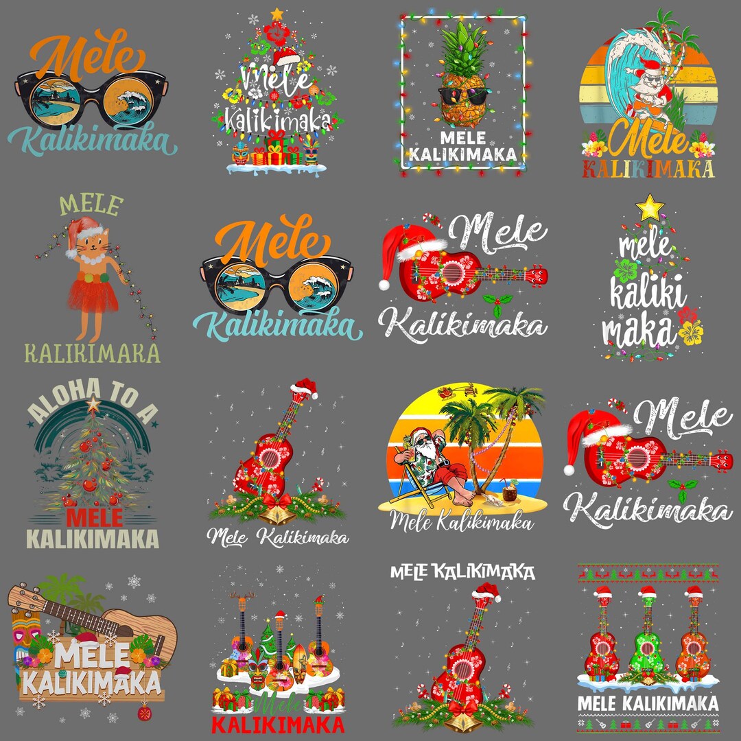Mele Kalikimaka Christmas Tree PNG Funny Hawaiian Holiday Clipart ...