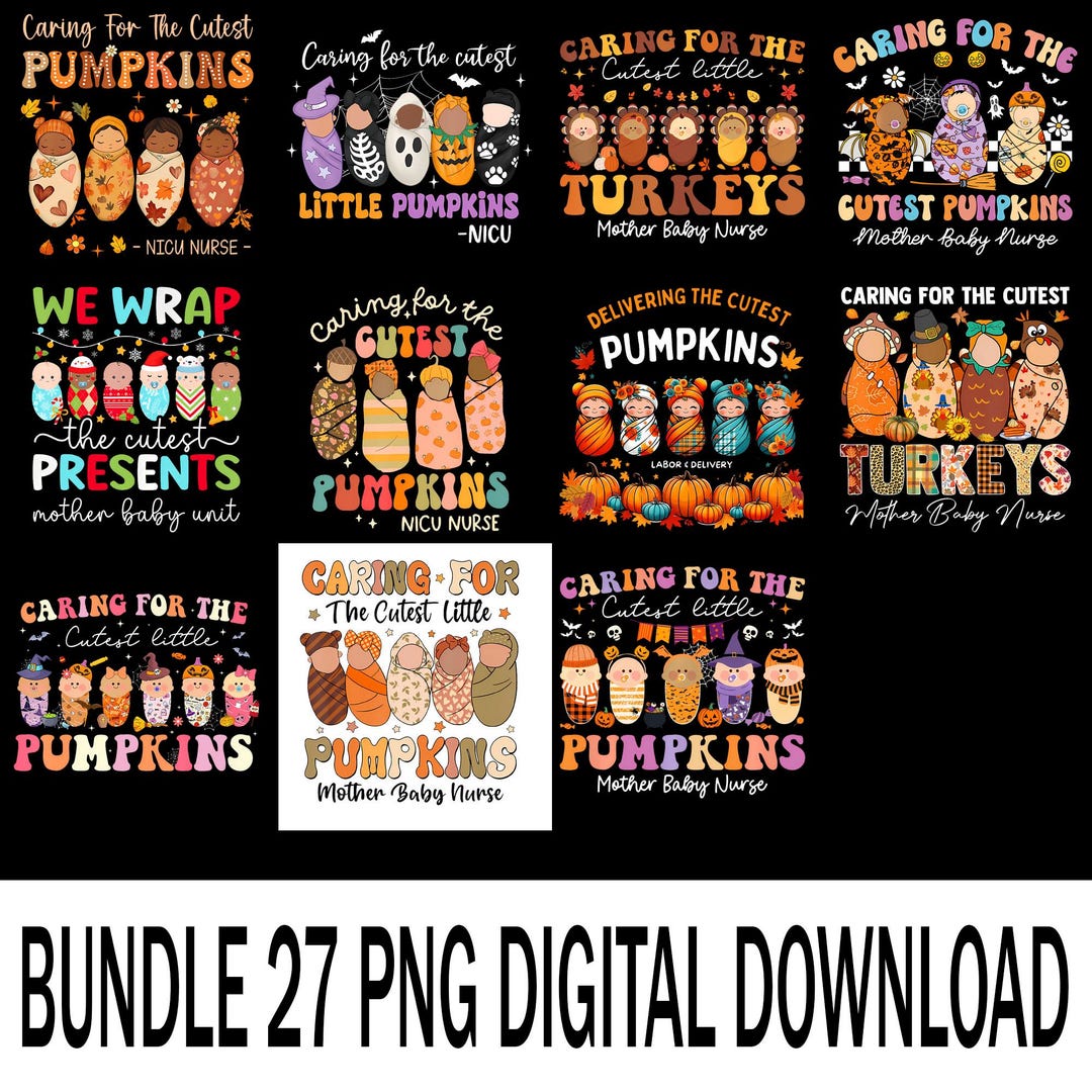 Caring Pumpkin Nurse PNG - Funny Fall Sublimation Clipart, Mother Baby ...