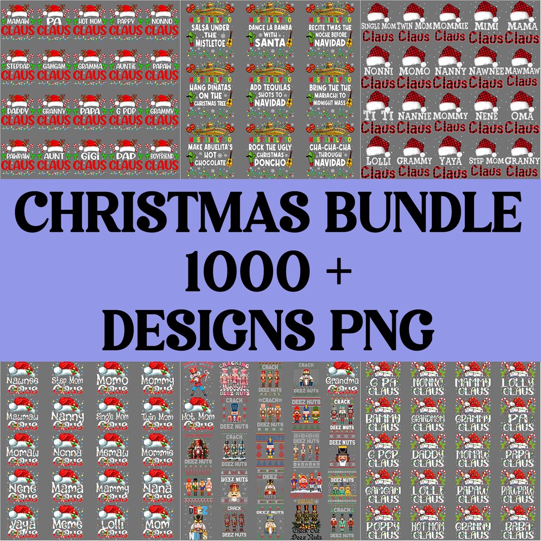 1000+ Christmas PNG Designs – Winter Holiday Bundle, Ornaments, Merry ...