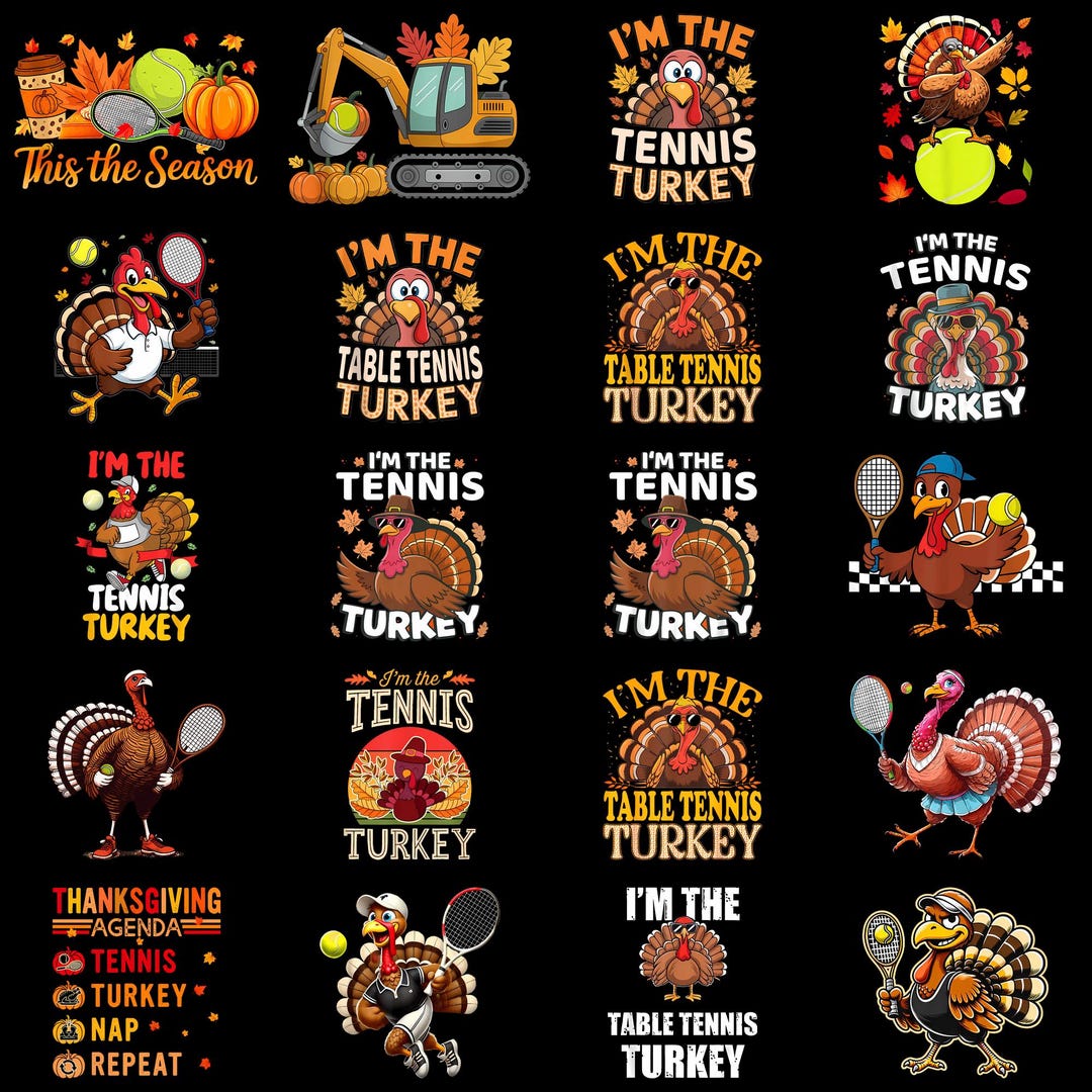 Tennis Turkey PNG, Funny Thanksgiving Sports Quote Clipart, Holiday ...