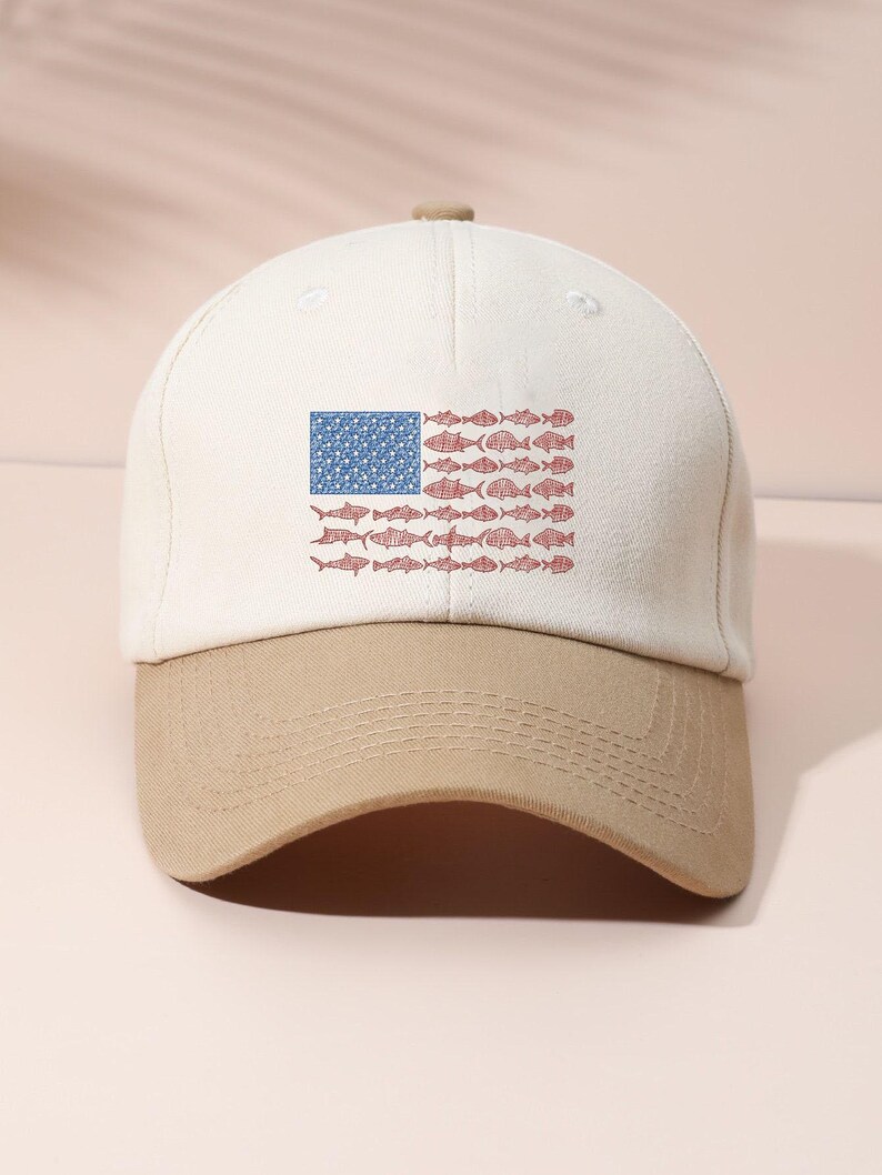 American Fishing Flag Embroidery, Sketch Fill American Flag Embroidery ...