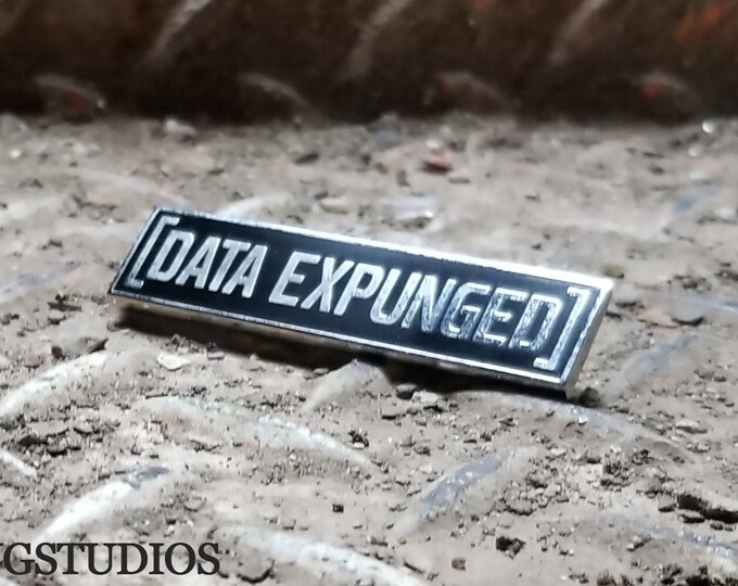 DATA EXPUNGED Enamel Pin, Black and Silver - **last Stock - Etsy