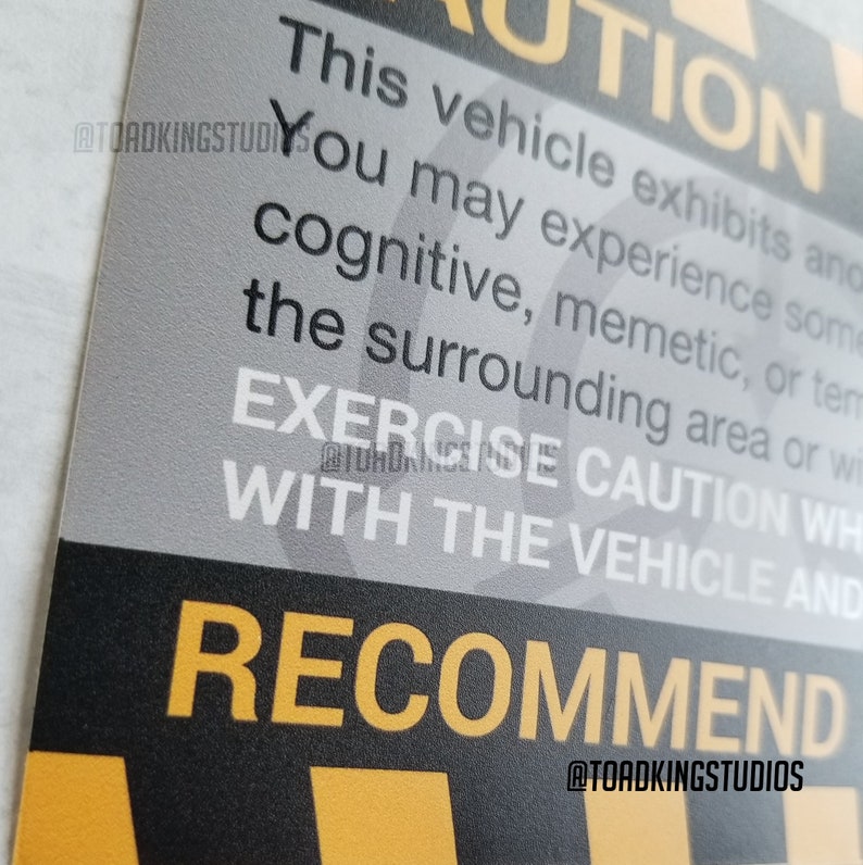 Caution: Anomalous Vehicle Bumper Sticker - SCP Foundation Warning ...