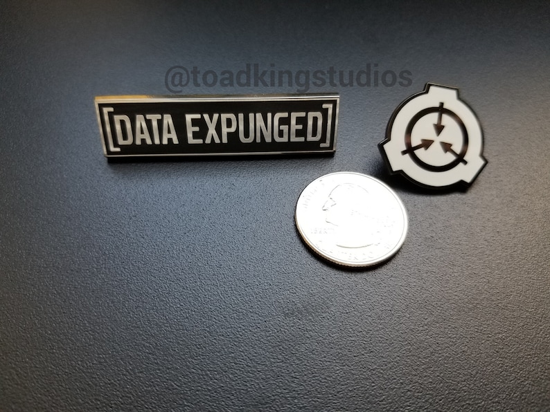 DATA EXPUNGED Enamel Pin Black and Silver SCP Foundation | Etsy