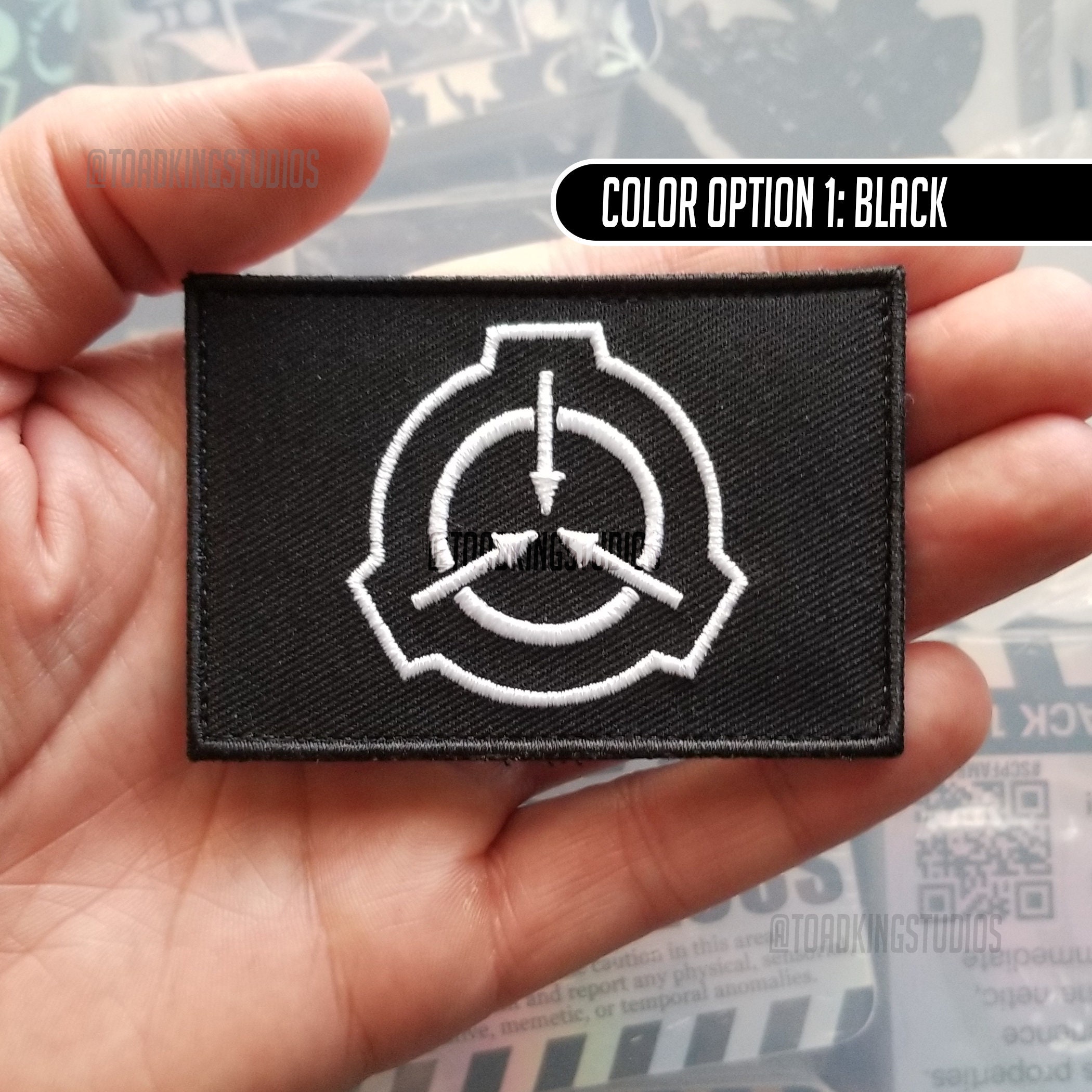 SCP Logo Rectangle 3-inch Patch, Hook & Loop Back - Black and White ...