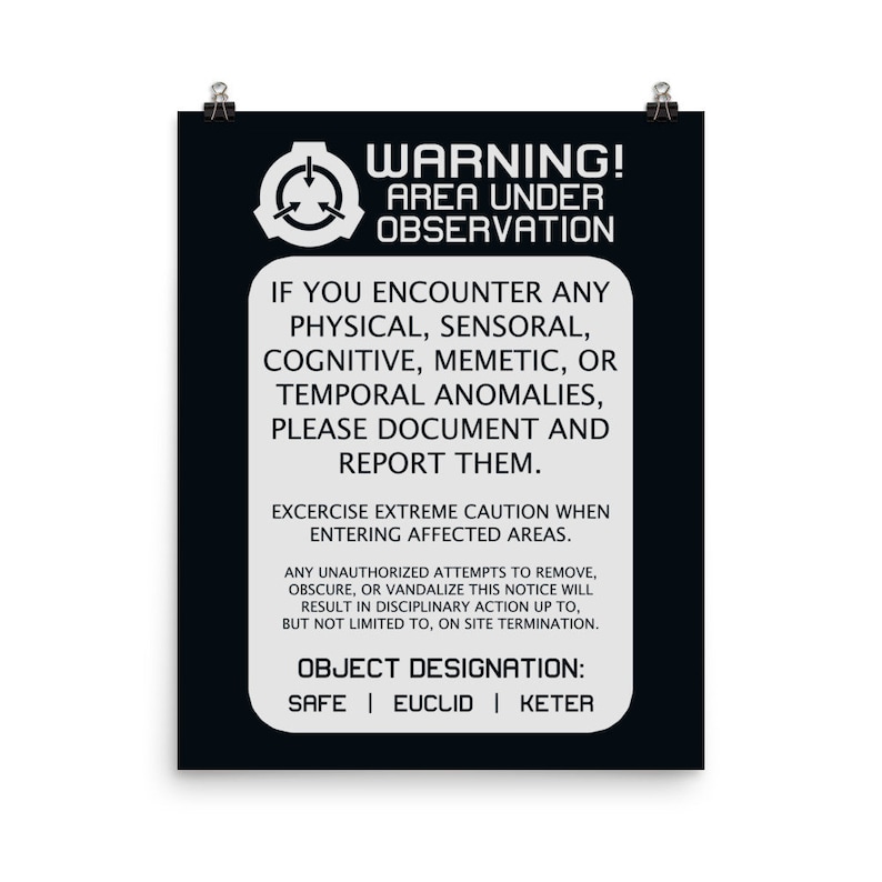 Blue WARNING Sign Poster / SCP Foundation / Unlimited Series | Etsy