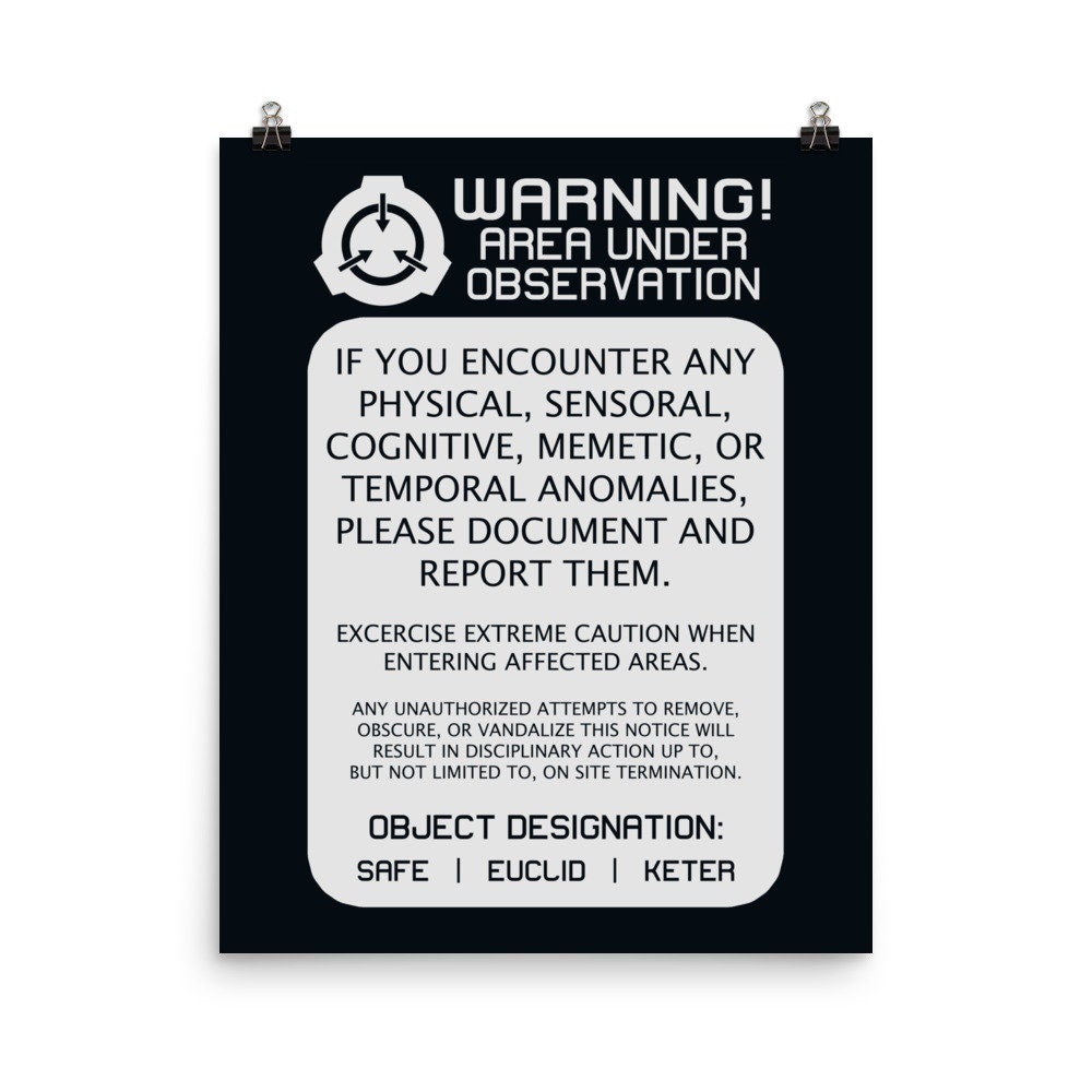 Blue WARNING Sign Poster / SCP Foundation / Unlimited Series | Etsy