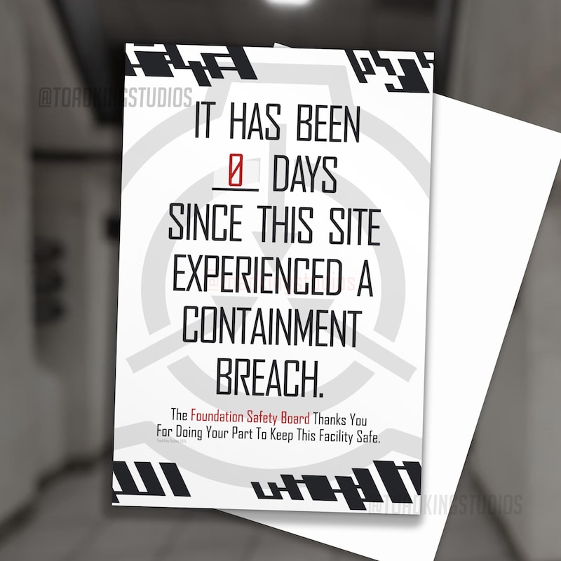 Scp Warning Signs - Etsy