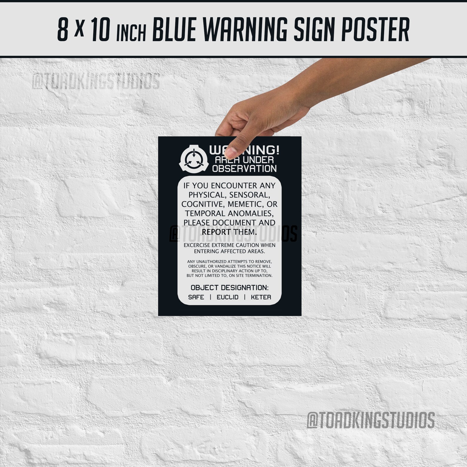 Blue WARNING Sign Poster / SCP Foundation / Unlimited Series - Etsy